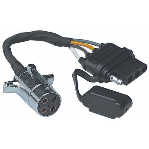 Hopkins 4 Pin Round Adapter; CONVERTS to 4 prong flat; BULK - 47465